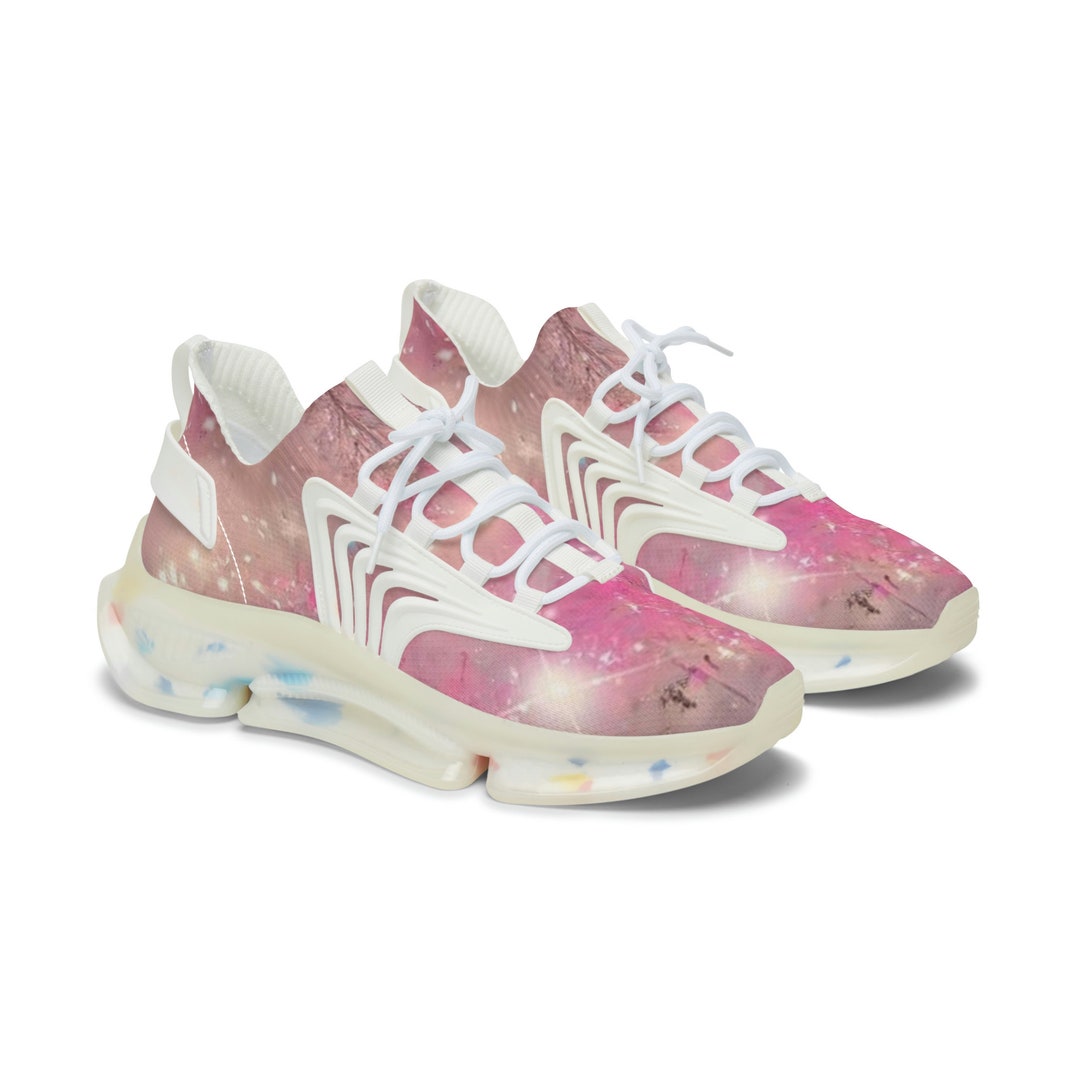 Women's Pink, Blue, Yellow Confetti Shoes, Bright Stars Mesh Sneakers ...