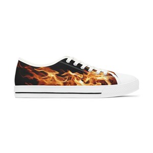 Gothic Style Fire & Flames Women Sneakers - Burning Inferno Low Top ...