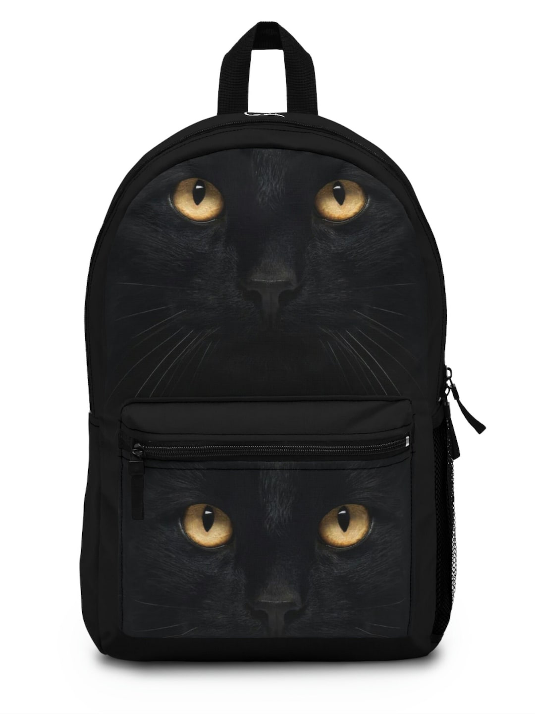 Black Cat Backpack: Golden Kitty Eyes Travel Bag - Etsy