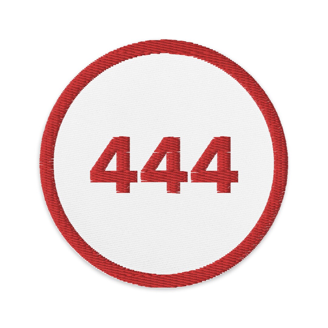 444 Red Embroidered Patch - Angle Number - White and Black Variations ...