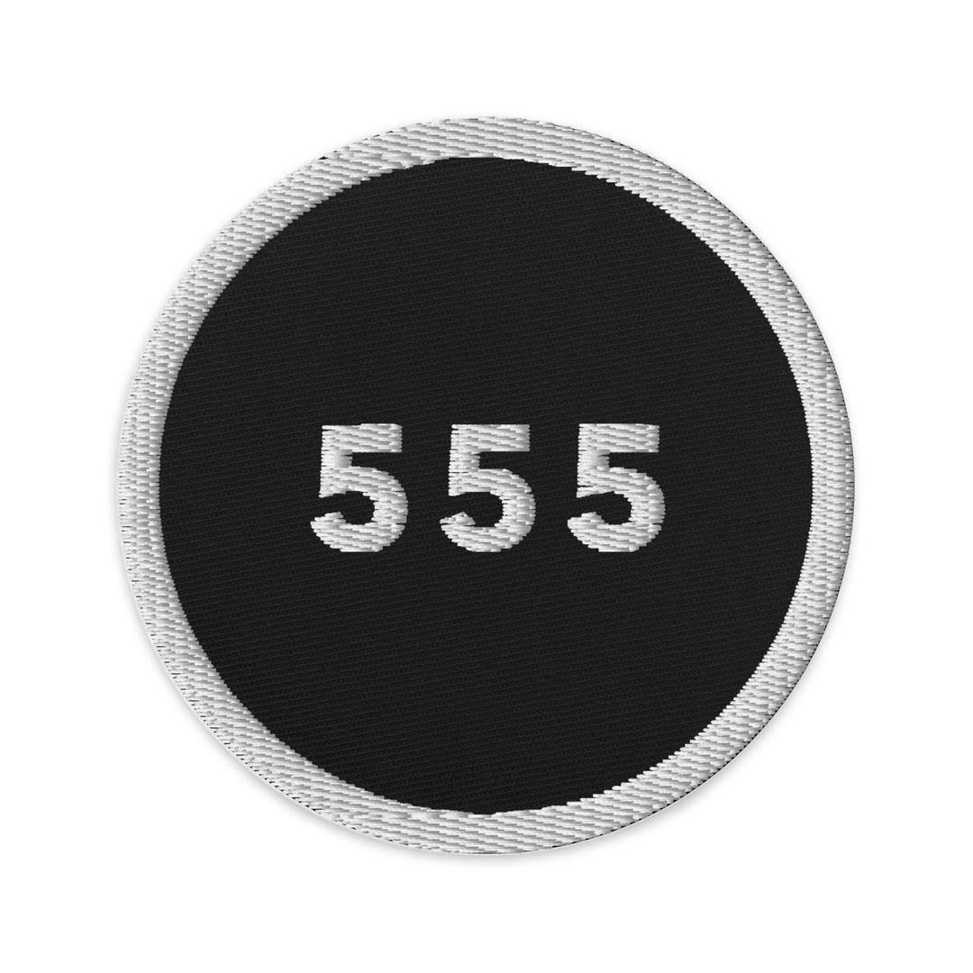 555 White & Black Embroidered Patch - Etsy