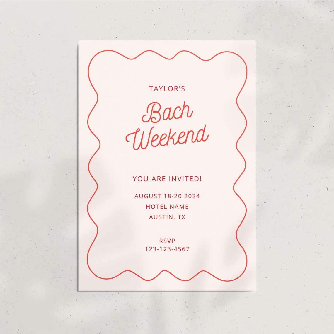Taylor Party Bachelorette Invitation & Itinerary Template - Etsy Australia