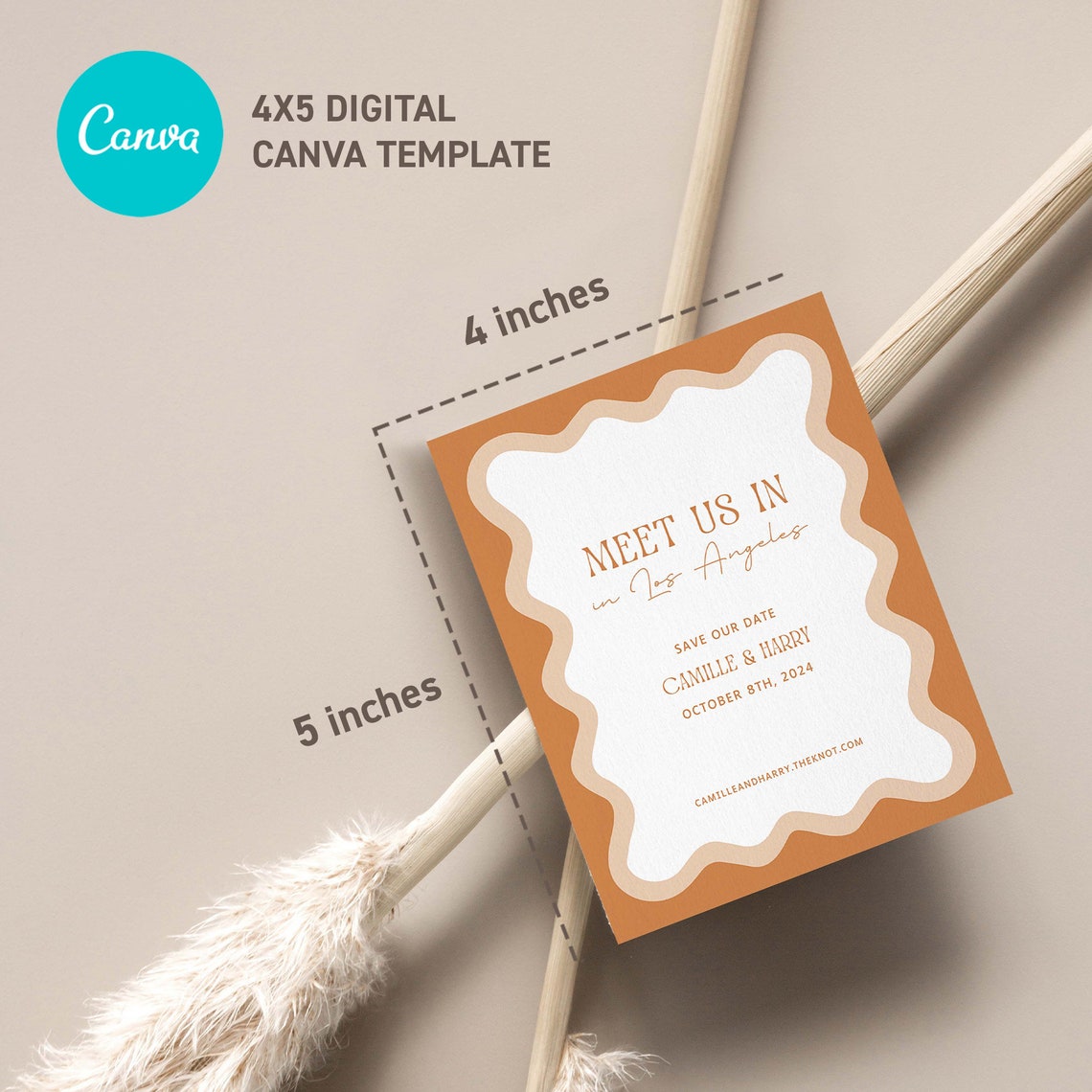 Camille Party Invitation Template, Wavy Scallop Border, Retro 70s Save ...