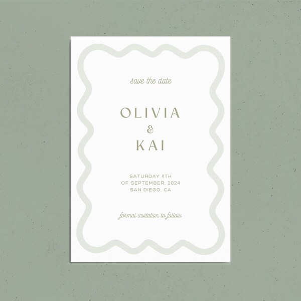 Scallop Edge Wedding Invitation - Etsy