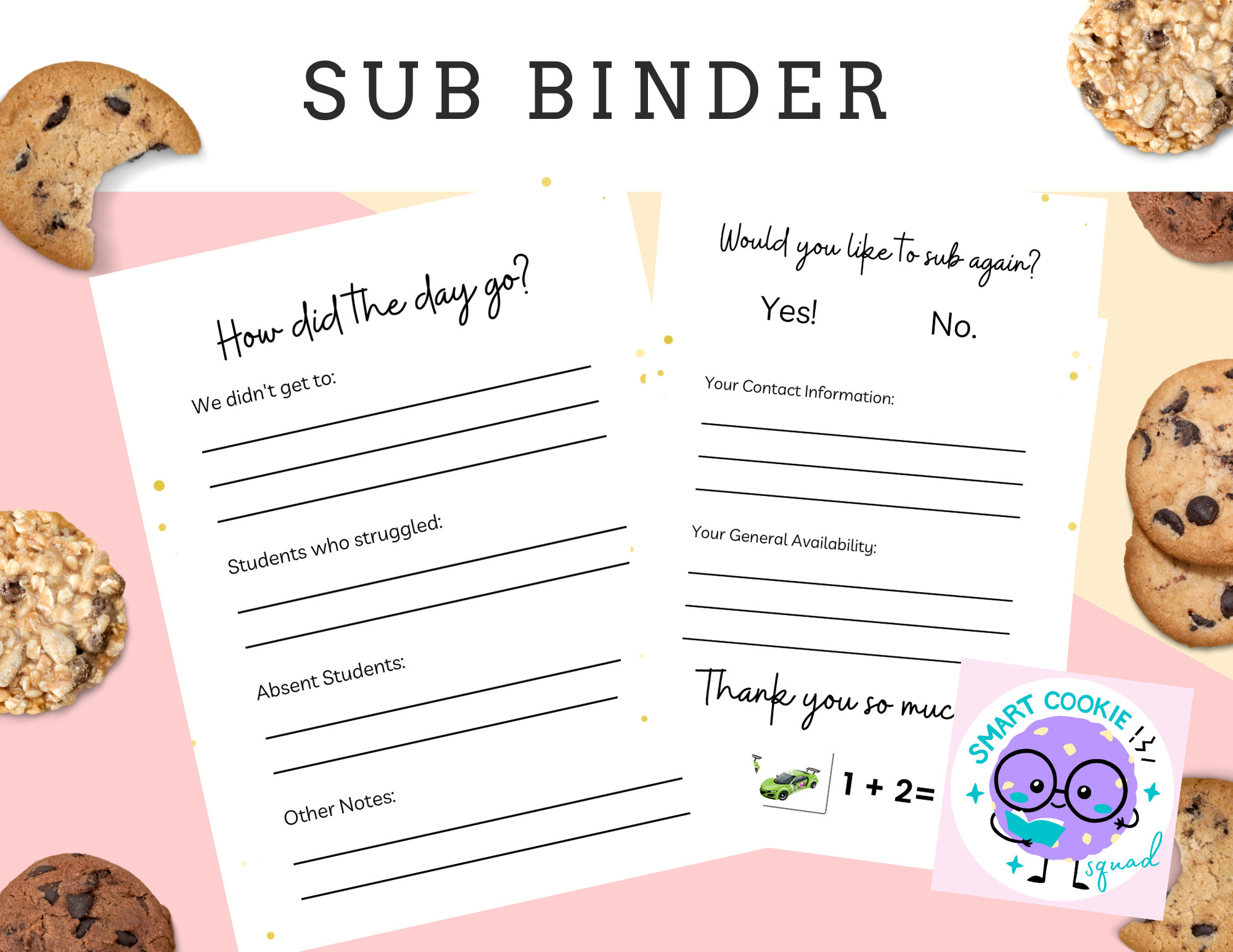 Substitute Binder Bundle - Etsy