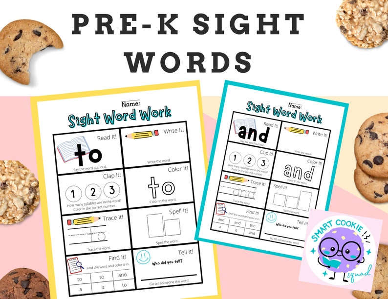 Pre-k Sight Words, Kindergarten Sight Words, Sight Words Worksheets ...