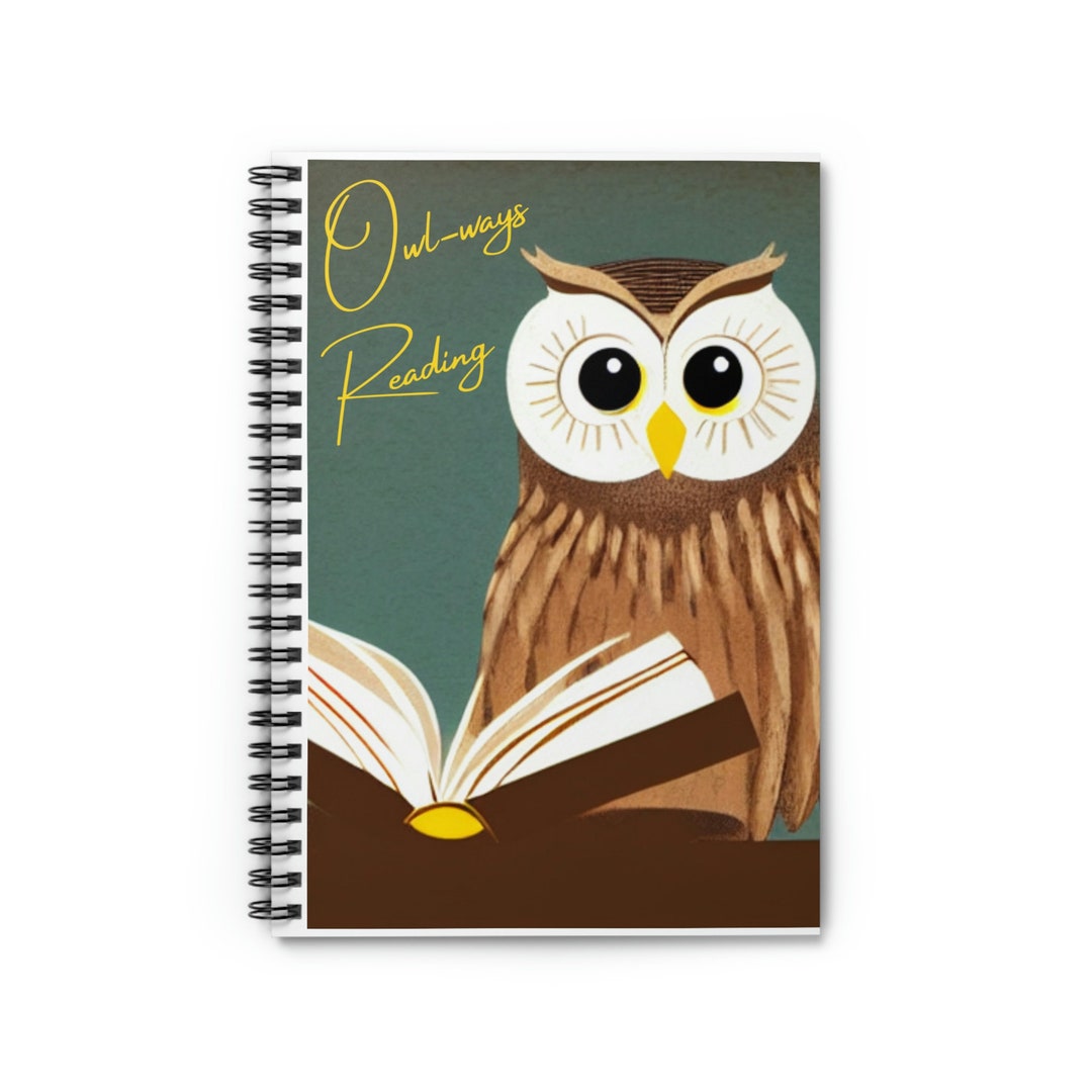 Owl-ways Reading Spiral Notebook - Ruled Line - Etsy