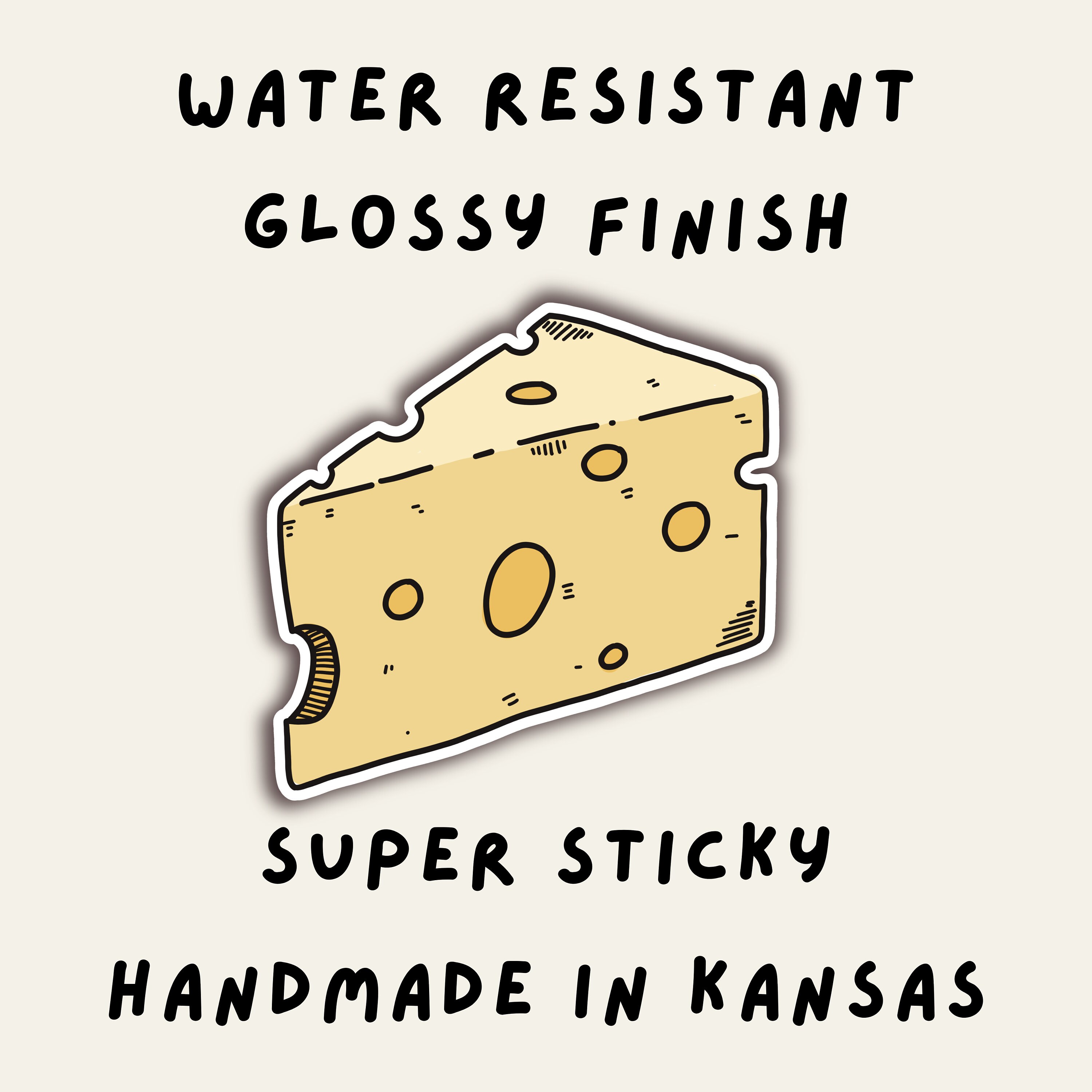 Cheese | Cheddar | American Food | Water Resistant Sticker | Die Cut ...