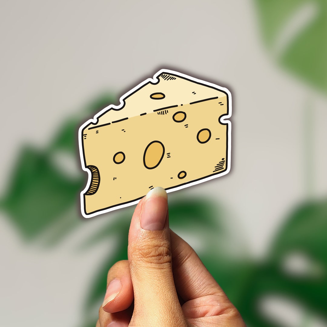 Cheese | Cheddar | American Food | Water Resistant Sticker | Die Cut ...