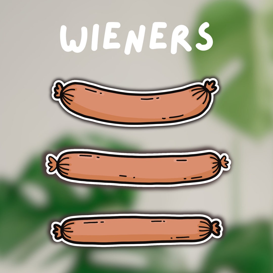 Wieners Hot Dogs Weiner Food Water Resistant Sticker Die Cut Handmade ...