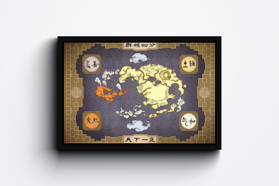 Airbender World Map-avatar the Last Airbander Canvas - Etsy