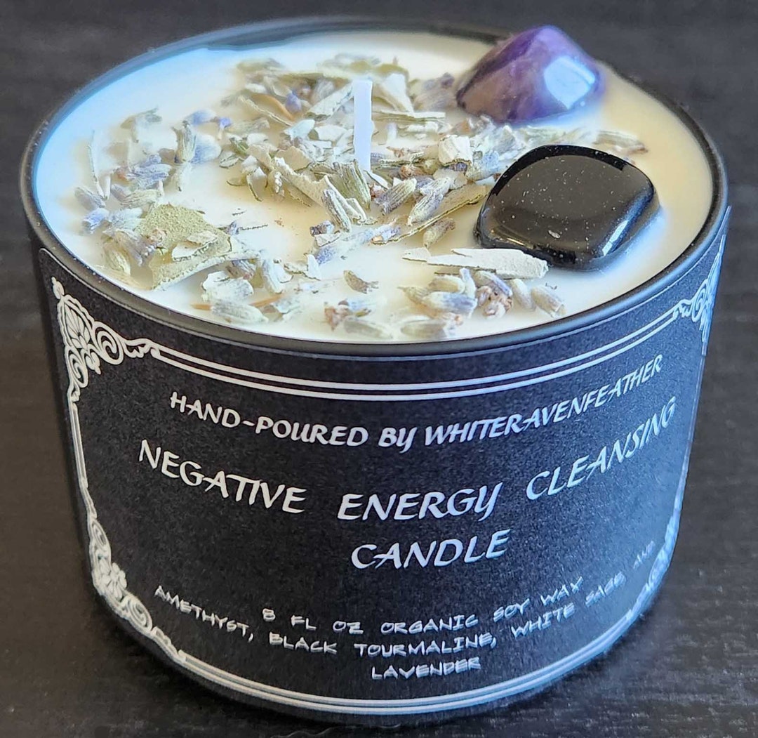 Organic Soy Wax Negative Energy Cleansing Candle, 8oz - Etsy