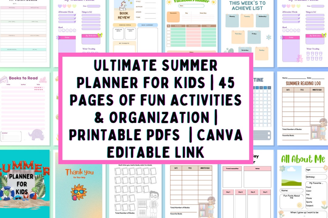 Ultimate Summer Planner for Kids | 45 Pages of Fun Activities ...