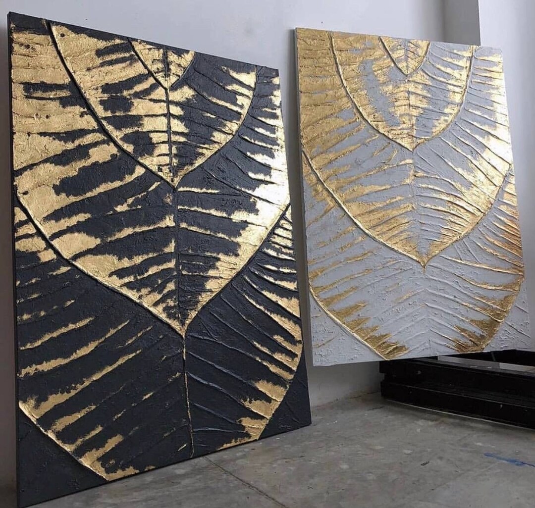 Pair of Handmade Abstract Stretch Canvas Painting Decorative - Etsy