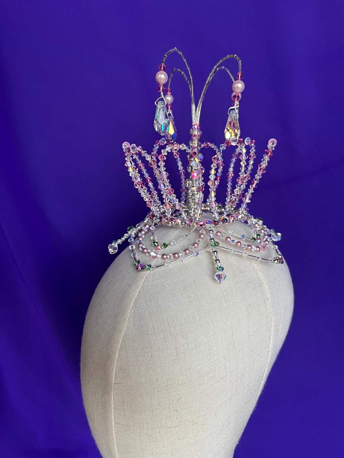 Dew Drop Fairy Headpiece, Pink/silver Crystal AB, Swarovski Elements ...