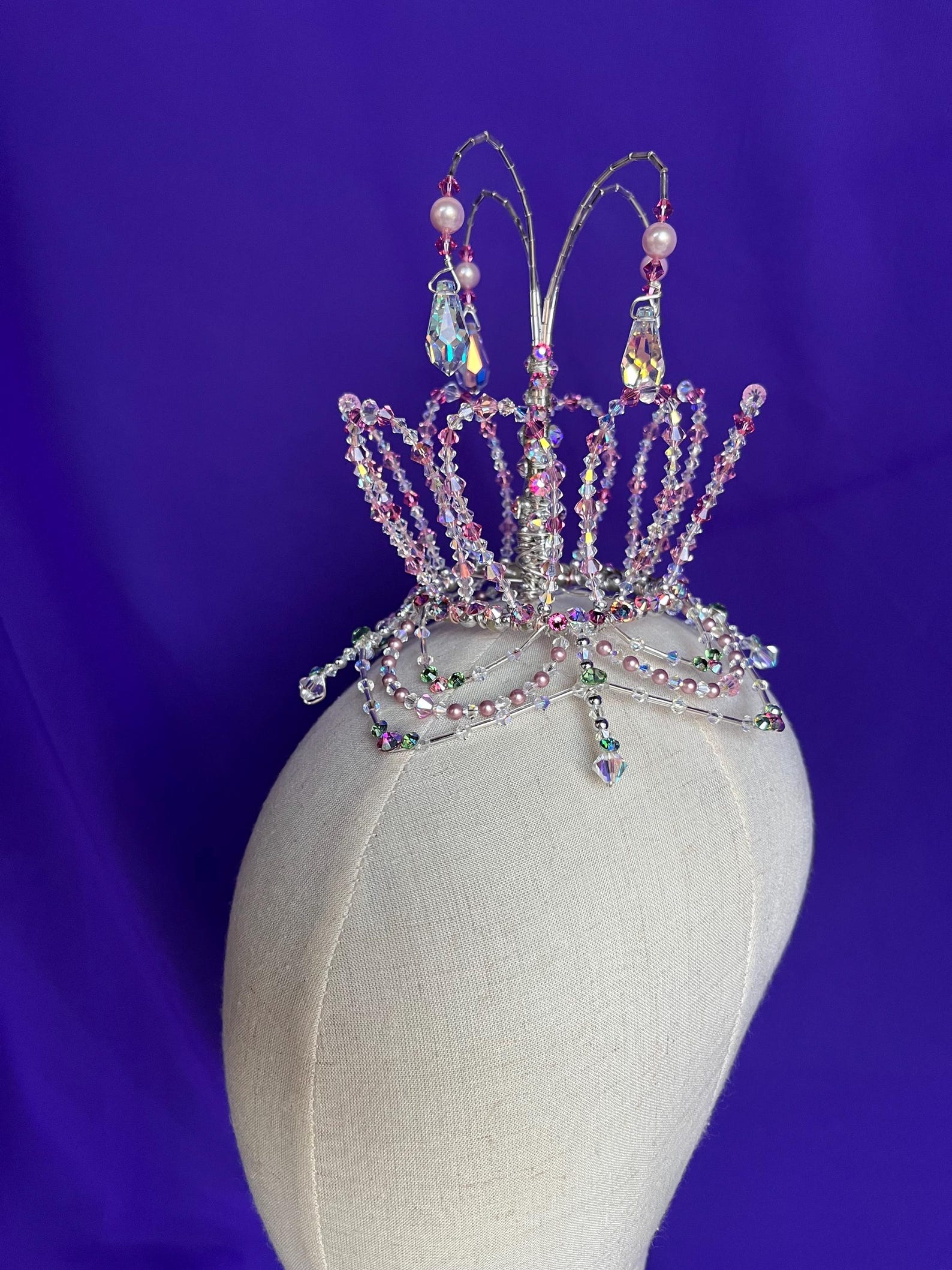 Dew Drop Fairy Headpiece, Pink/silver Crystal AB, Swarovski Elements ...