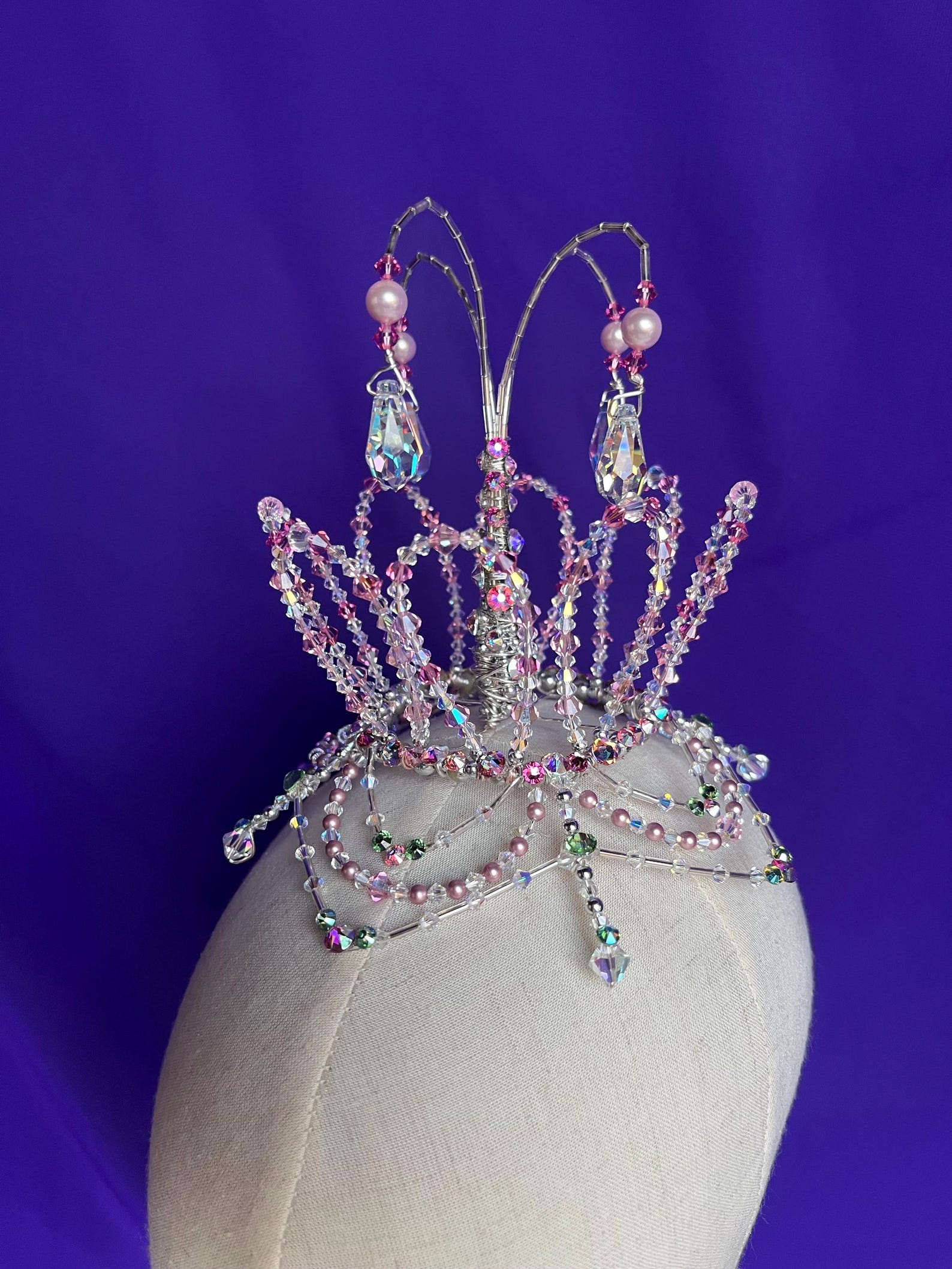 Dew Drop Fairy Headpiece, Pink/silver Crystal AB, Swarovski Elements ...