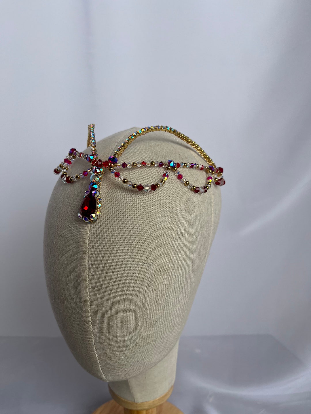 Esmeralda Ballet Headpiece, Red and Gold, Swarovski Elements, Medora ...