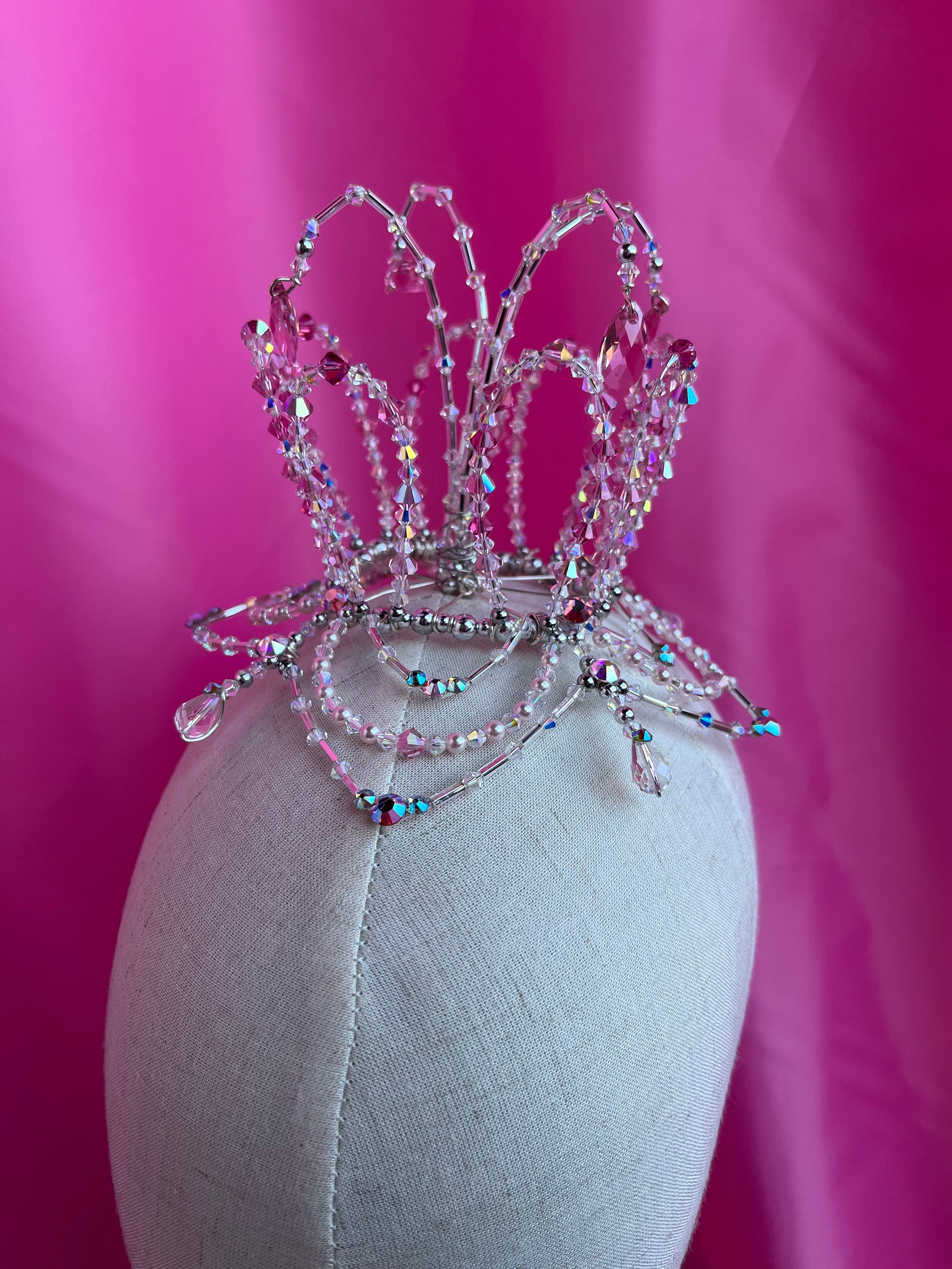 Dew Drop Fairy Headpiece, Pink/silver Crystal AB, Swarovski Elements ...