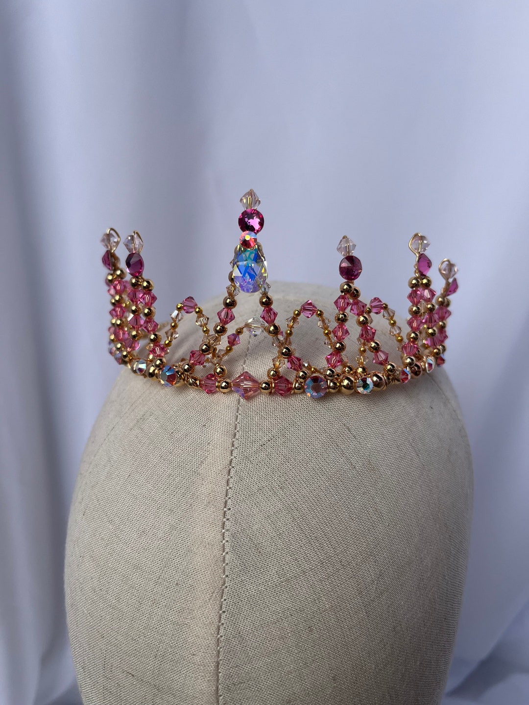 Pink and Gold Ballet Tiara, Swarovski Components, Aurora , Sugar Plum ...
