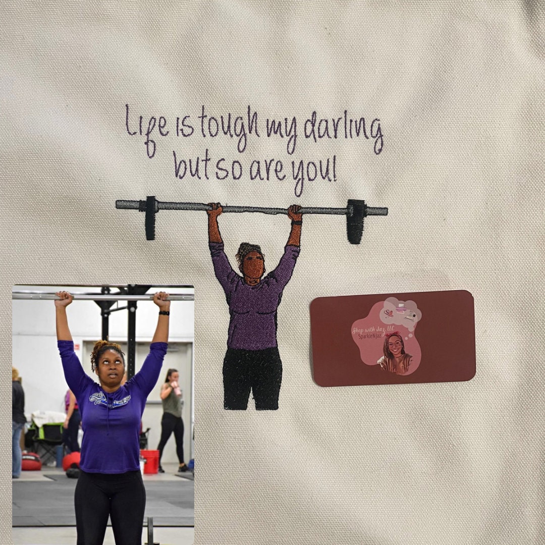 Personalized/ Custom Embroidered Canvas Tote Bag, Made to Order, Photo ...