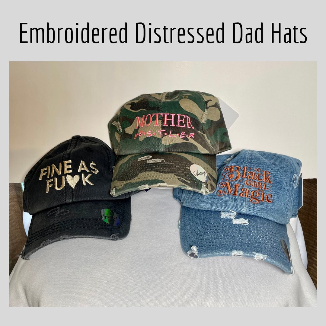 Black Girl Magic Embroidered Dad Hats, Made to Order, Camo, Denim ...