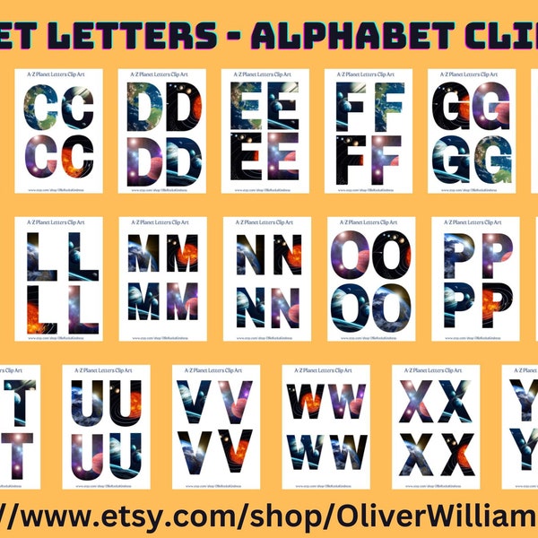 Space Letter Clipart - Etsy