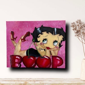 Betty Boop Original Acrylic Canvas Painting 16x20in - Etsy