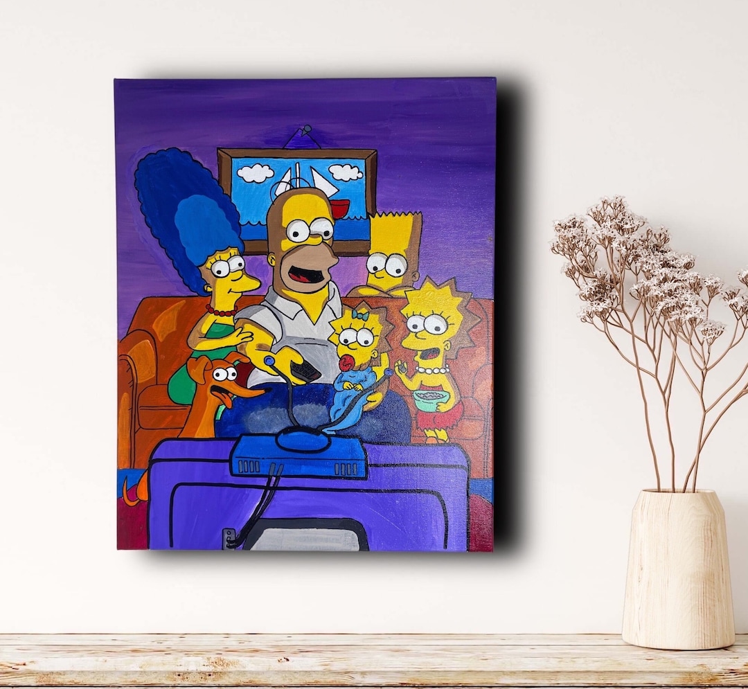 Simpsons Original Acrylic Canvas Painting 16x20in - Etsy