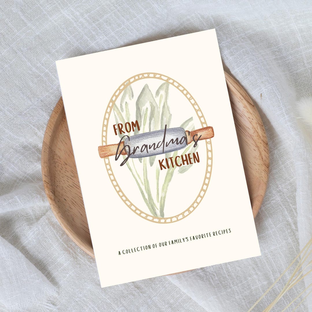 From Grandma's Kitchen Printable Recipe Book | Fillable Family Cookbook ...