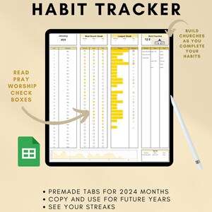 Devotional Habit Tracker Google Sheet | Daily Routine | One Year Bible ...