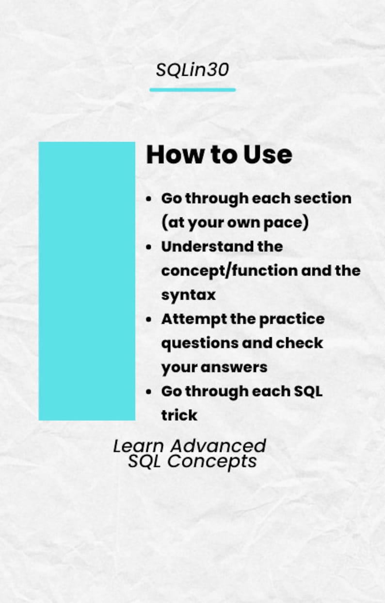 Sql Cheat Sheet Practice Questions Data Analyst Guides Pdf Digital Download 4 Pages Etsy