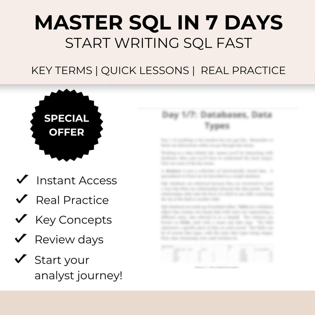 Master Sql In 7 Days Sql Sqlite Postgresql Real World Problems 1568