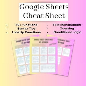 Google Sheets Cheat Sheet + Practice Questions | Data Analyst Guides ...