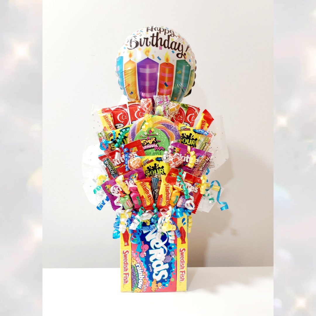 Happy Birthday Candy Base Bouquet Choice of Candy Gift for - Etsy