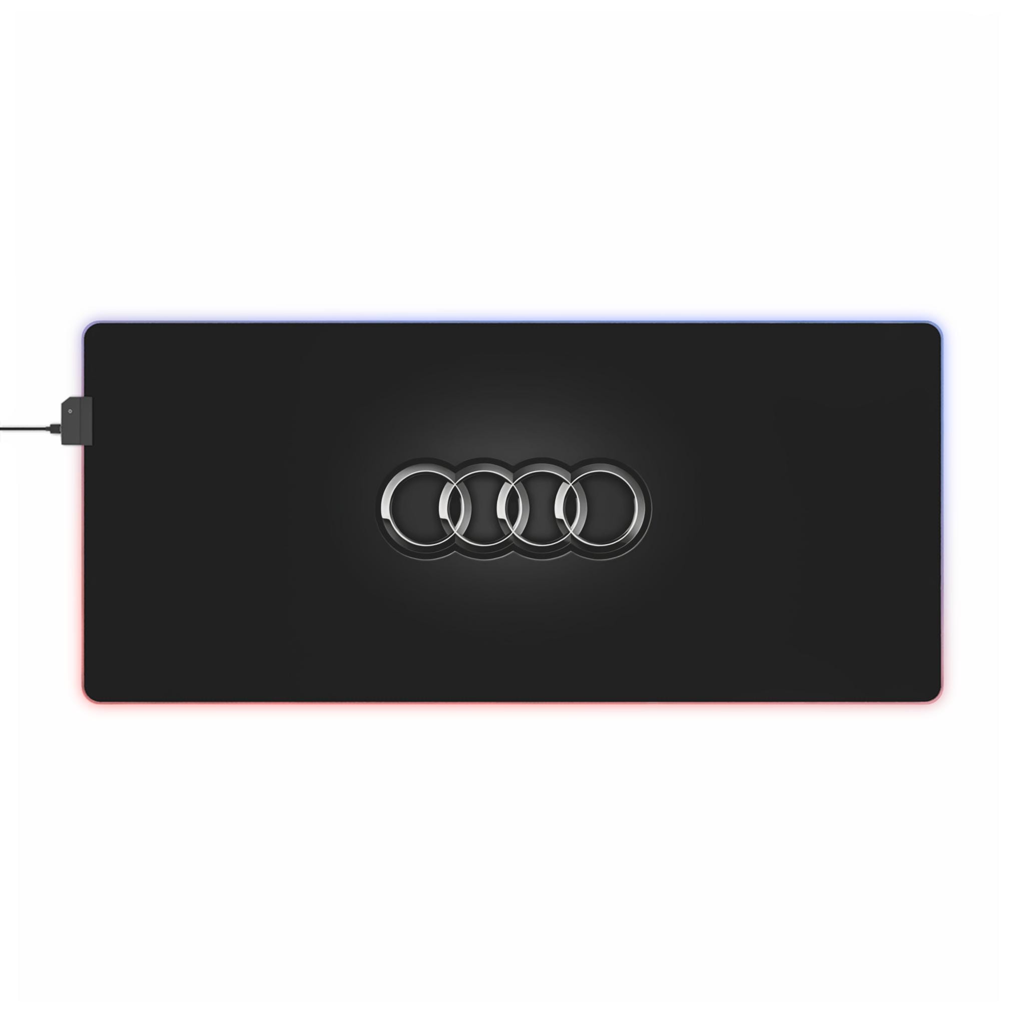Audi Car Logo RGB LED Gaming Mouse Pad, White & Colorful Design, Gaming ...