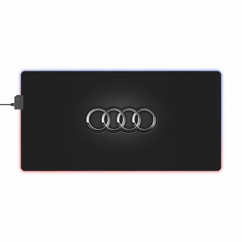 Audi Car Logo RGB LED Gaming Mouse Pad, White & Colorful Design, Gaming ...