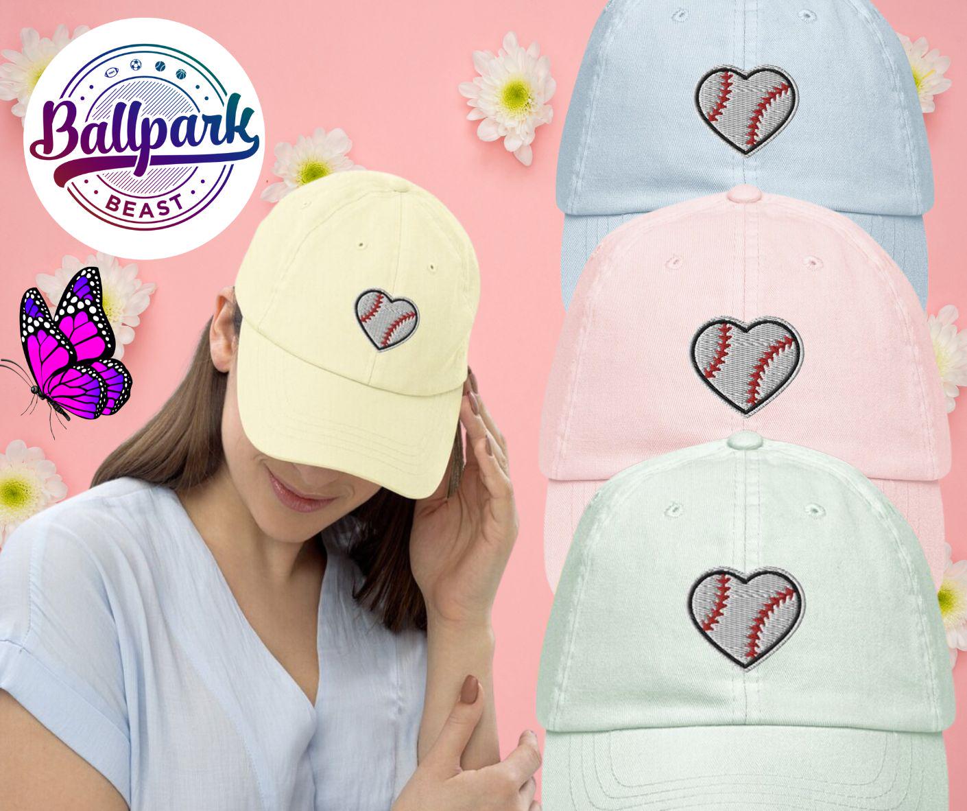 Baseball Heart Pastel Hat - Etsy