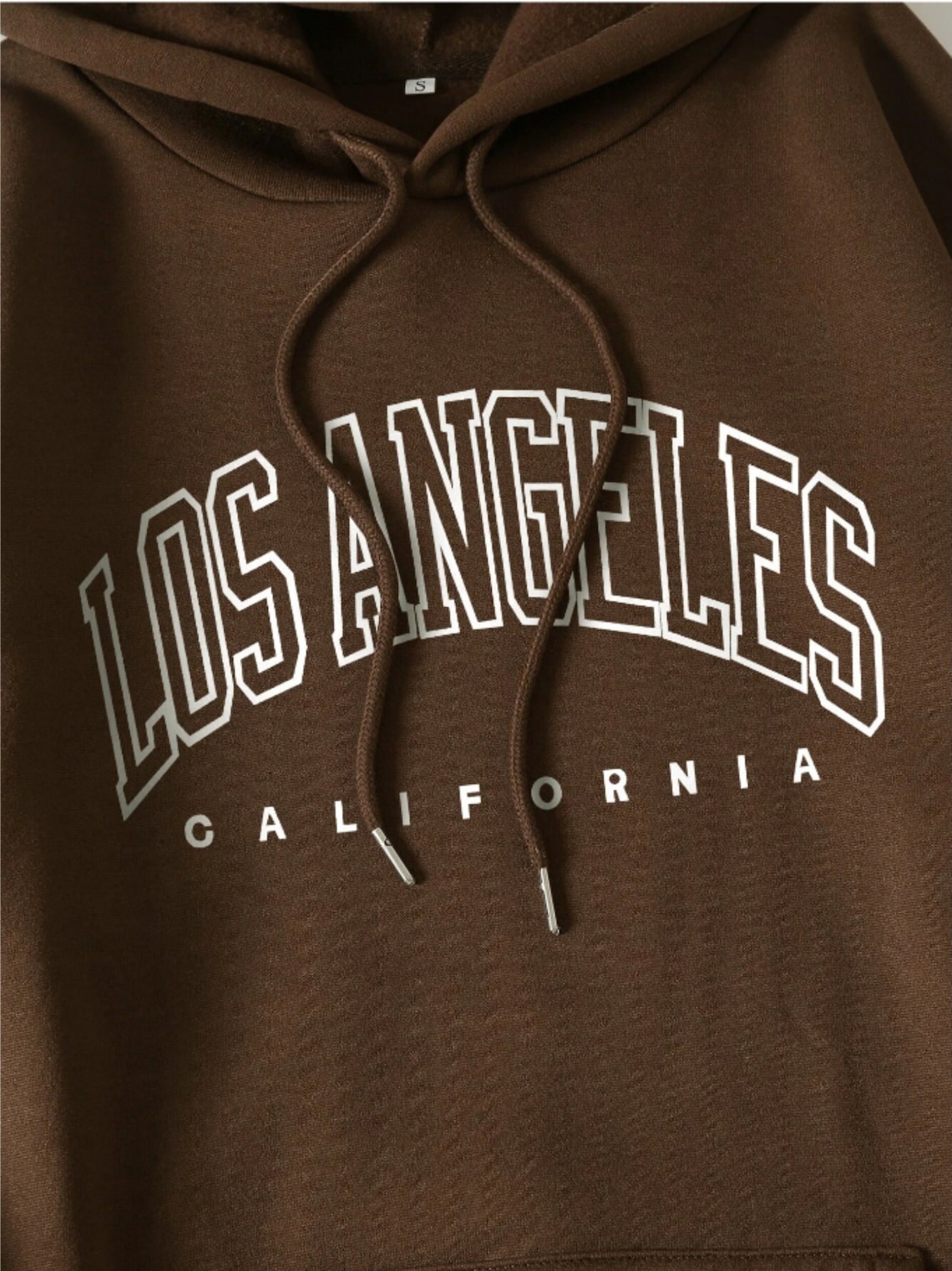 Los Angeles Brown Hoodie - Classic Style With White Lettering - Etsy