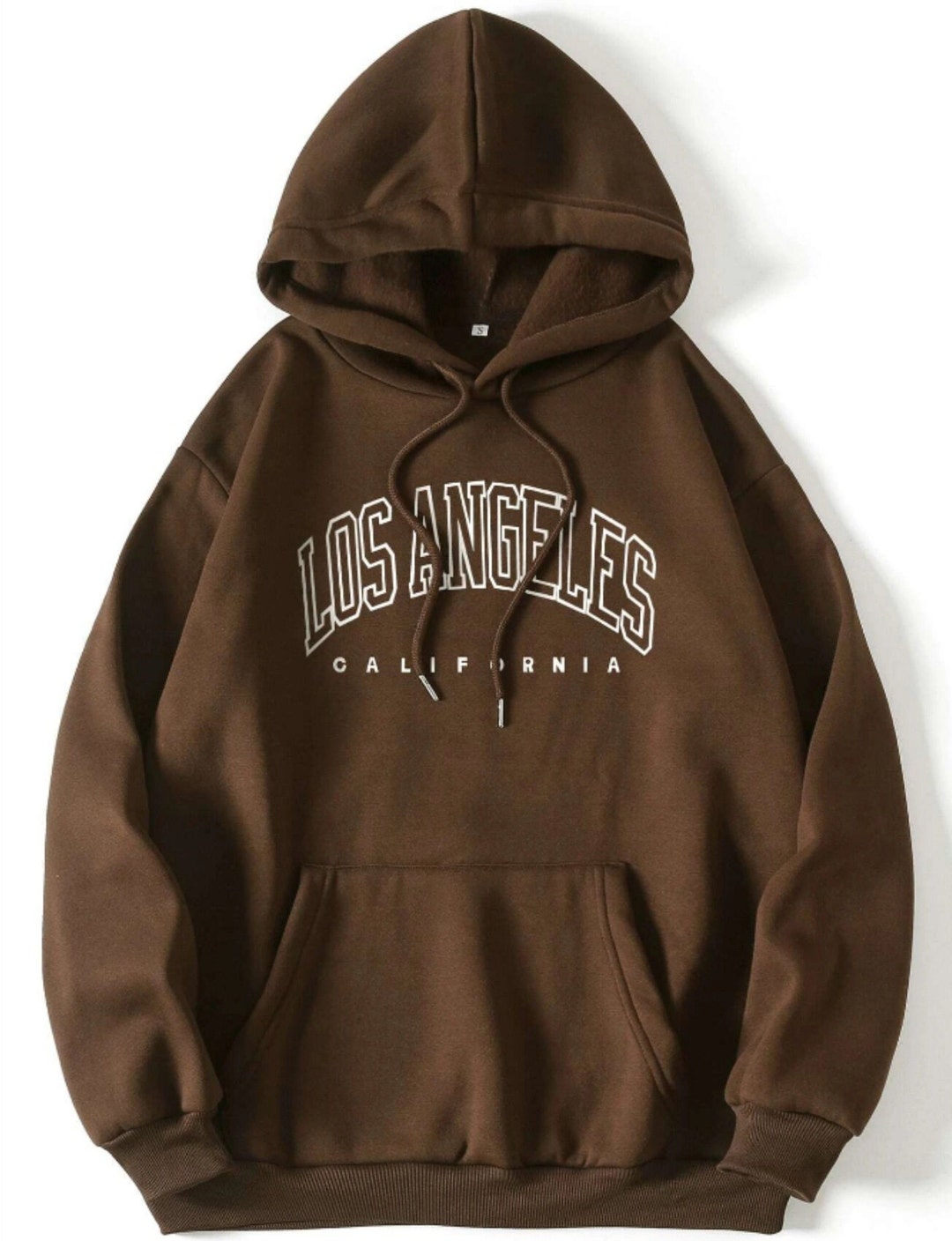 Los Angeles Brown Hoodie - Classic Style With White Lettering - Etsy