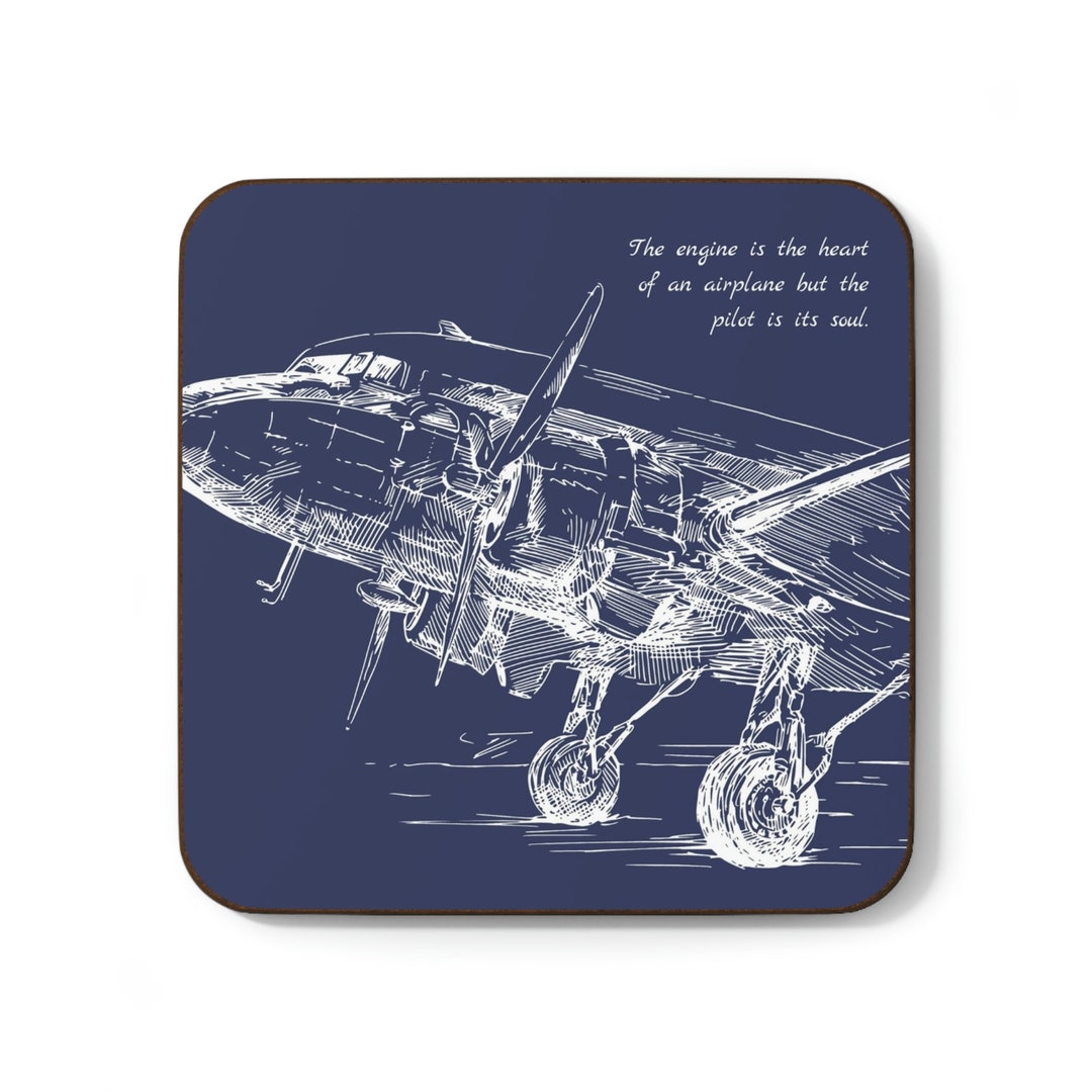 Aviation Coaster Airplane, Plane, Aircraft DC-3 Aircraft Pilot Gift Bar ...