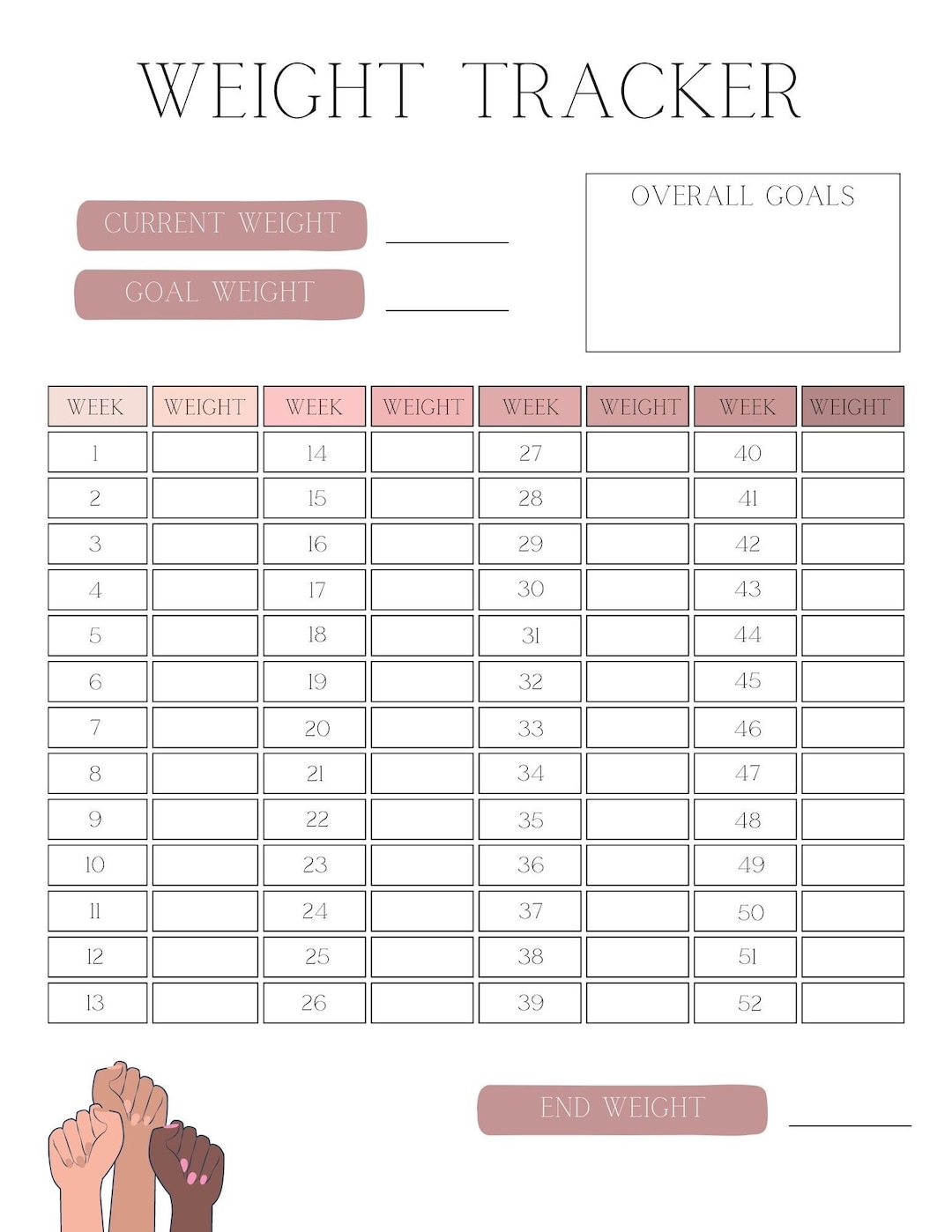 Weight Tracker - Etsy