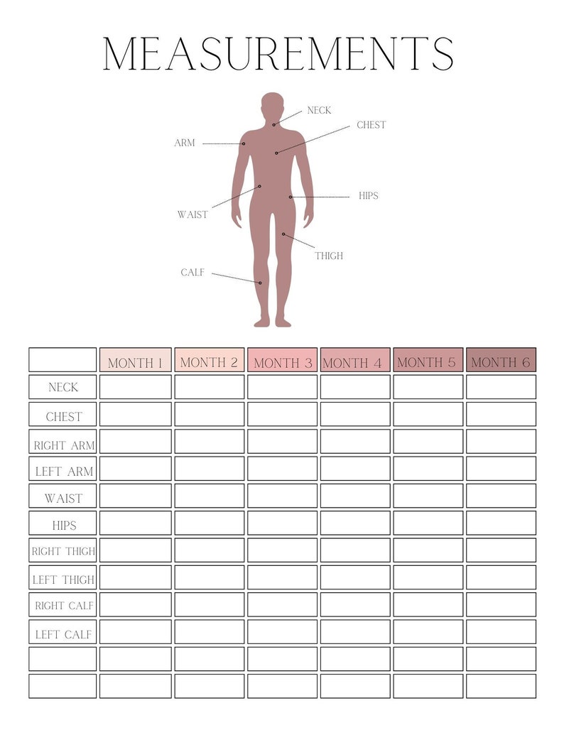 Body Measurement Tracker - Etsy