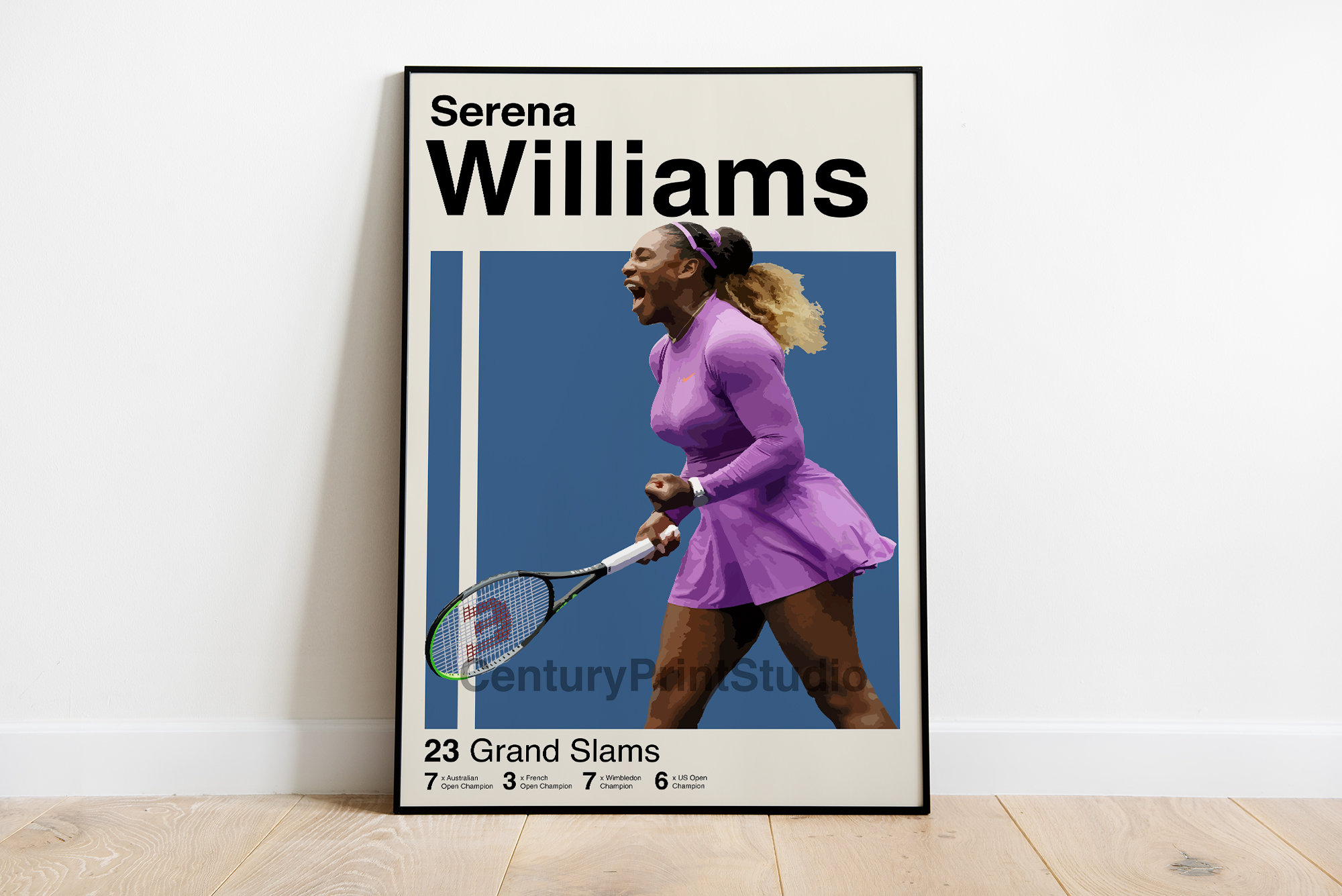 Serena Williams Poster, Tennis Print, Grand Slam Champion Print, Tennis ...