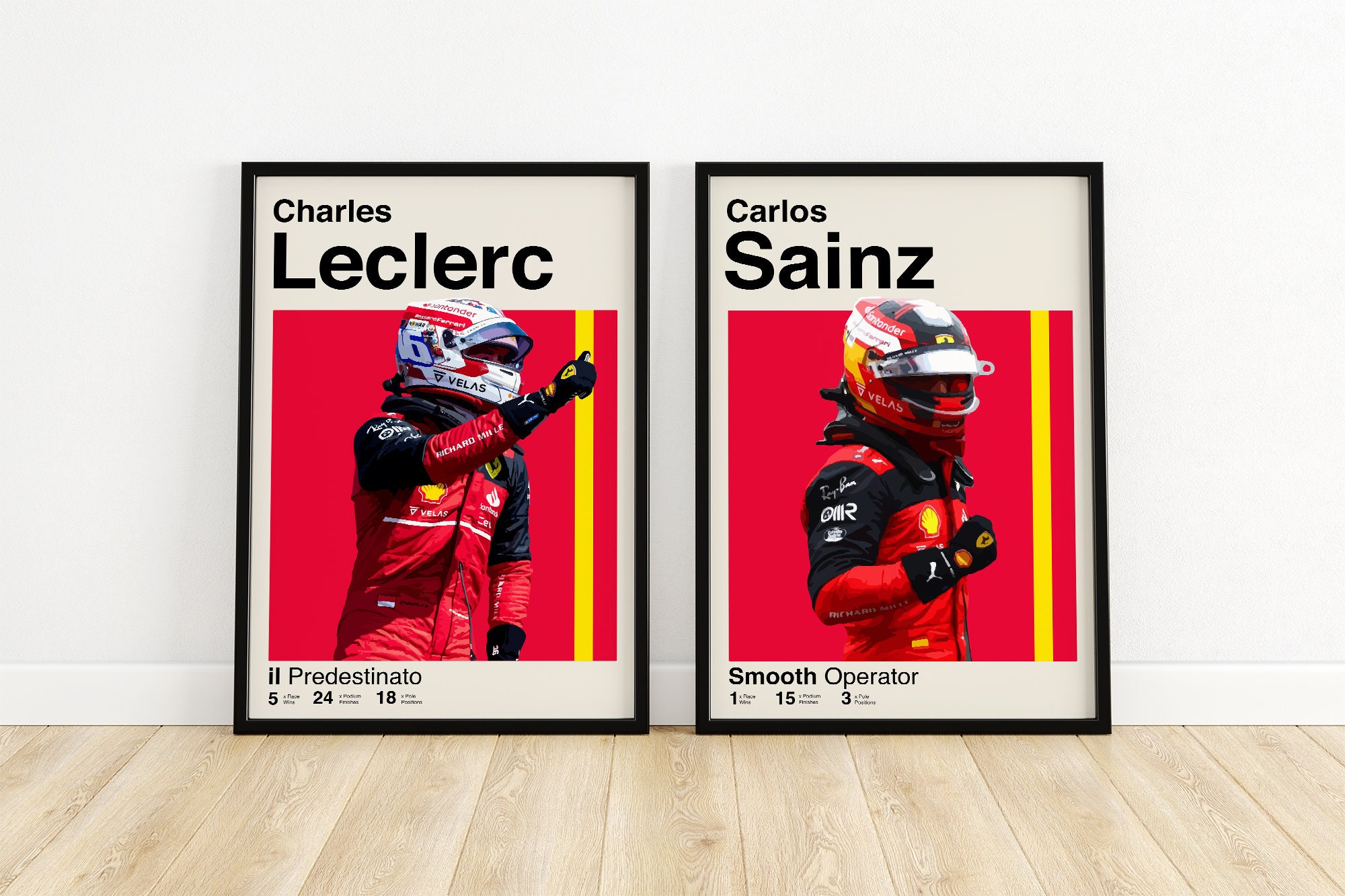 Charles Leclerc & Carlos Sainz F1 Poster, 16 X 24 Ferrari Formula 1 ...