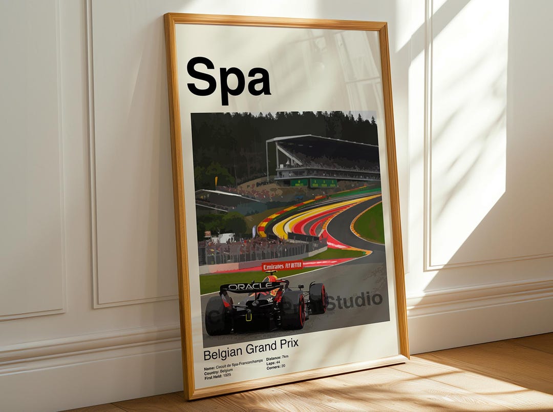 Spa Francorchamps F1 Racing Poster, Belgian Grand Prix Wall Art - Etsy