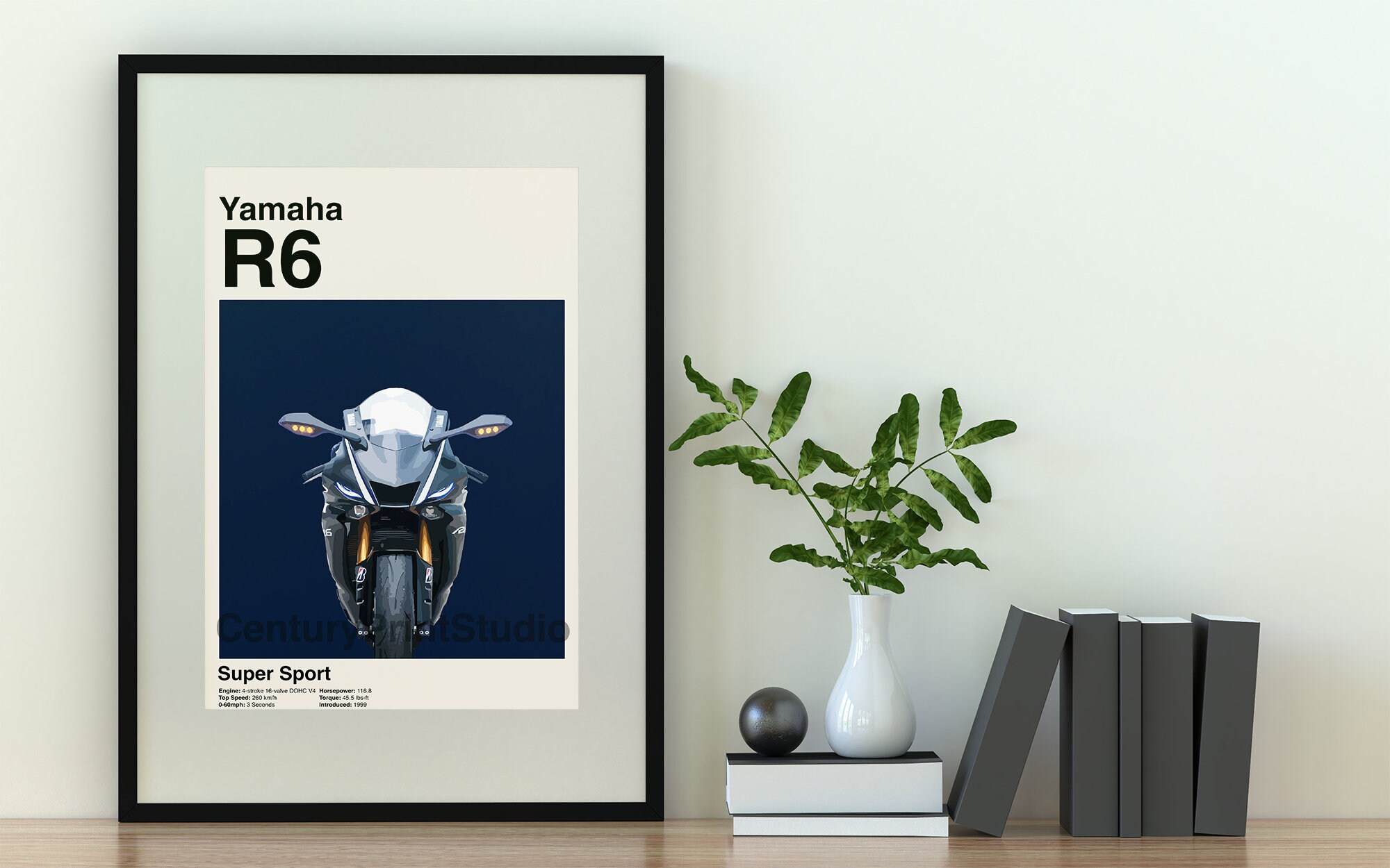 Yamaha R6 Poster 16 X 24 Motorcycle Minimalist Mid-century - Etsy