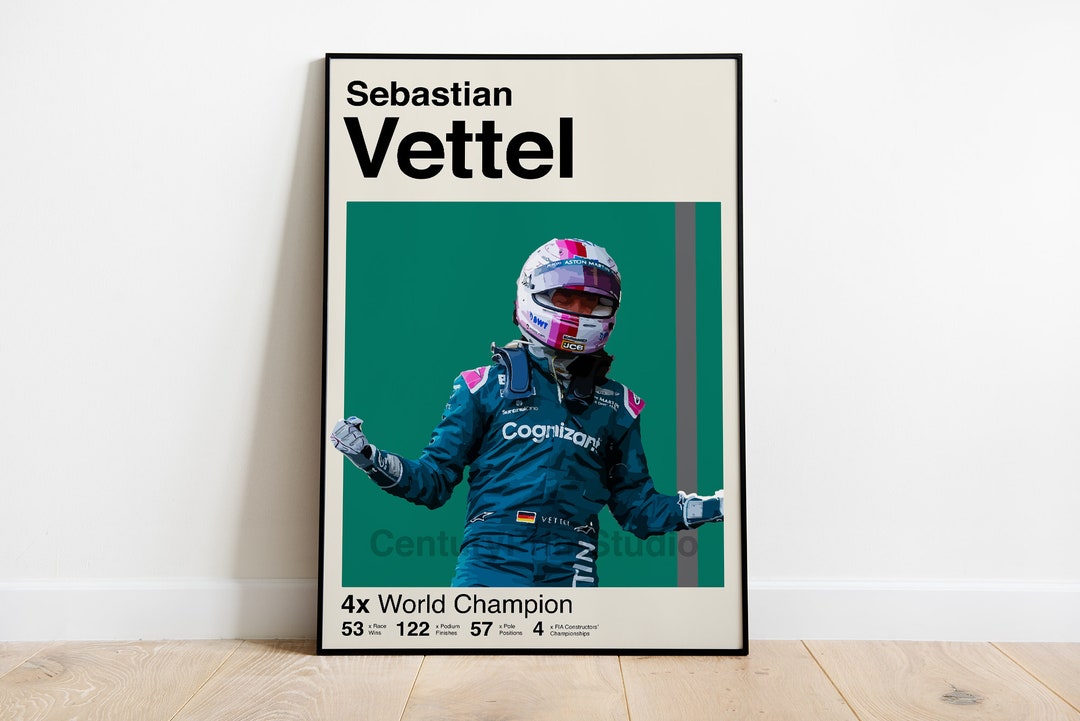 Sebastian Vettel Inspired Poster, 16 X 24 Aston Martin Formula 1 ...