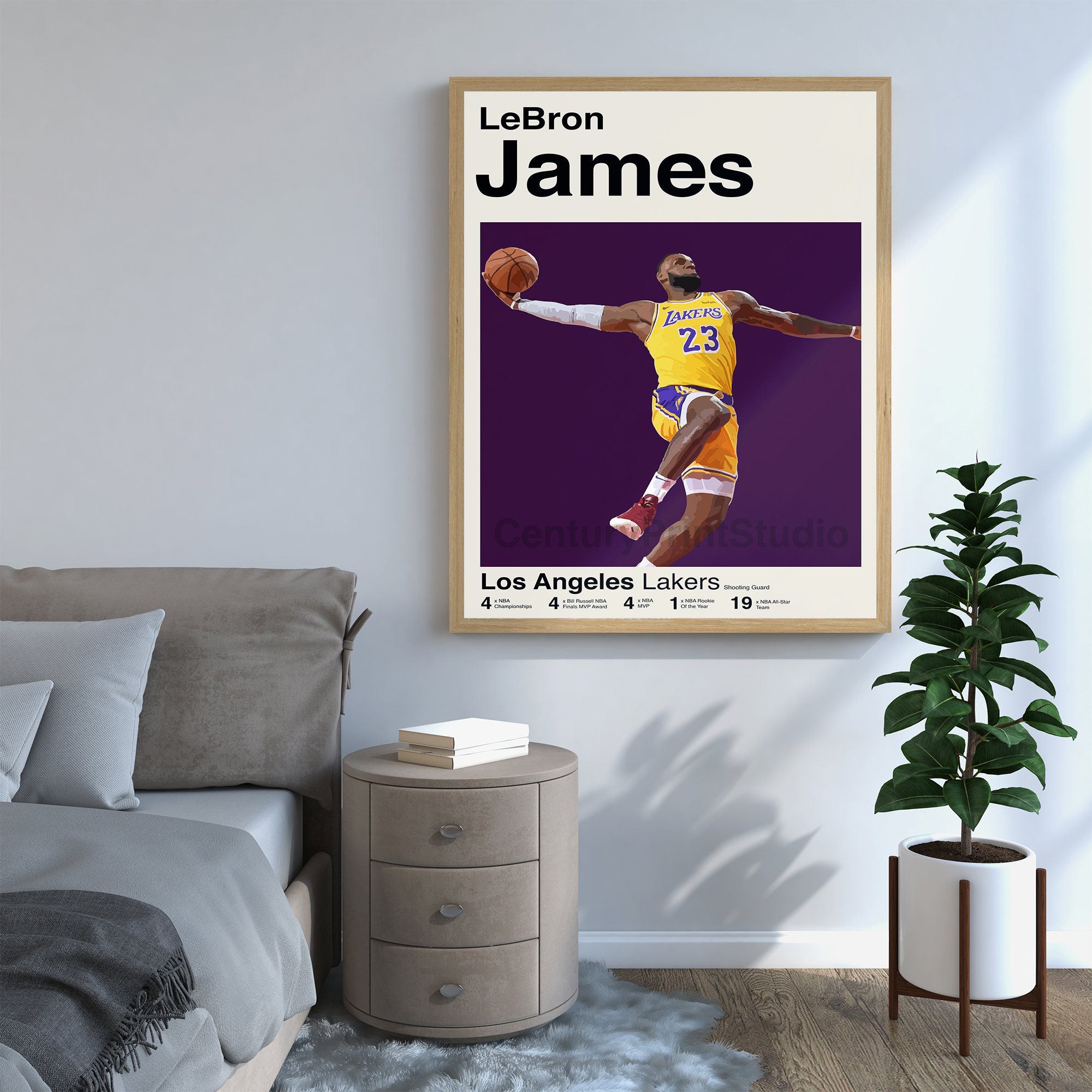 Lebron James Inspired Poster Los Angeles Lakers Basketball Minimalist ...