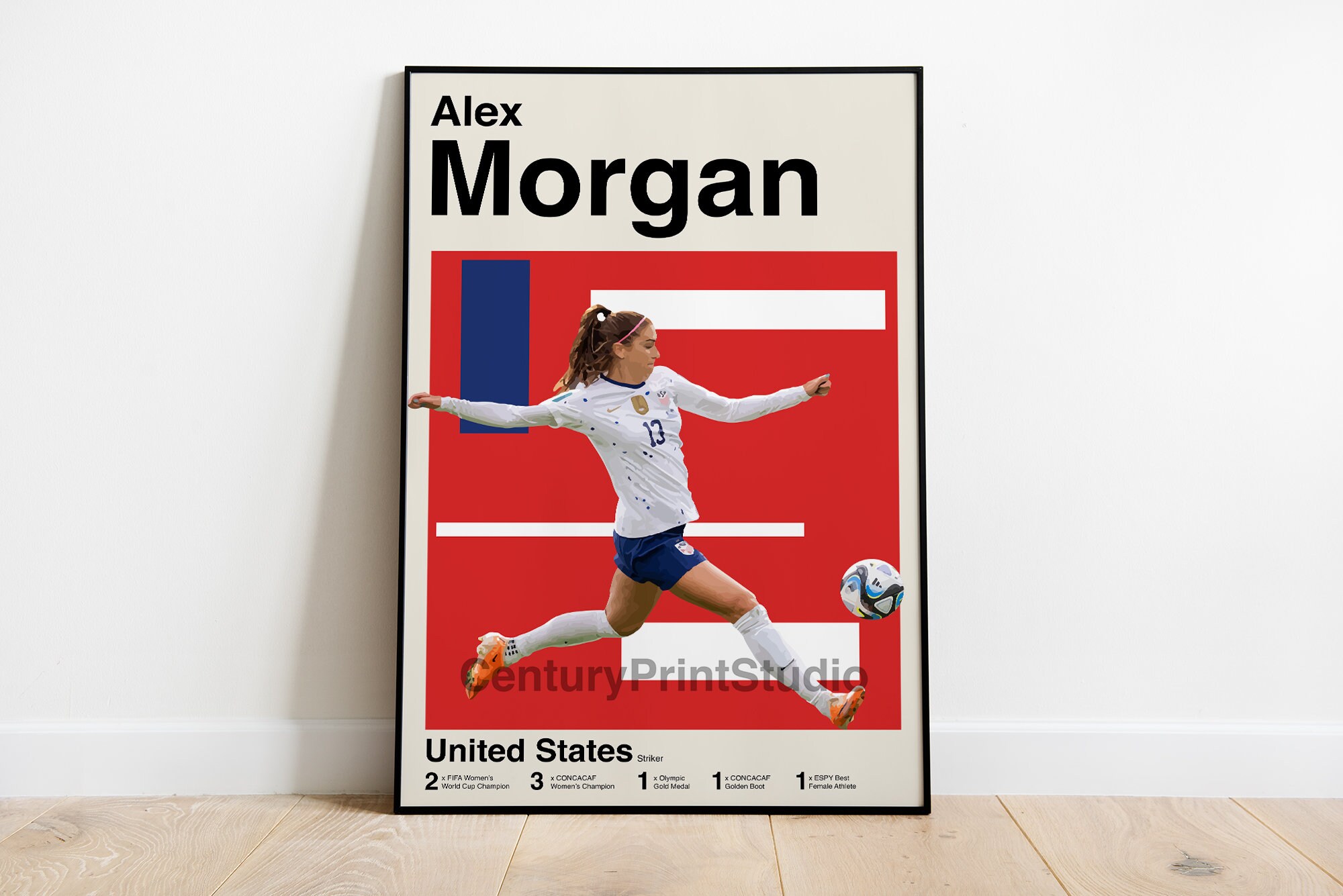 Alex Morgan Poster, USA Football Women Soccer Minimalist, Football ...